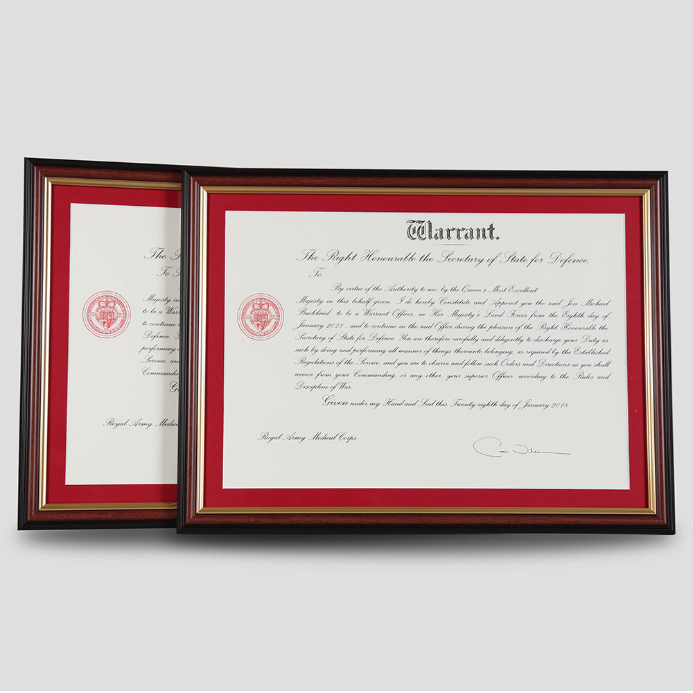 Military Warrant & Commission Frame - Frame your Military Presentation ...