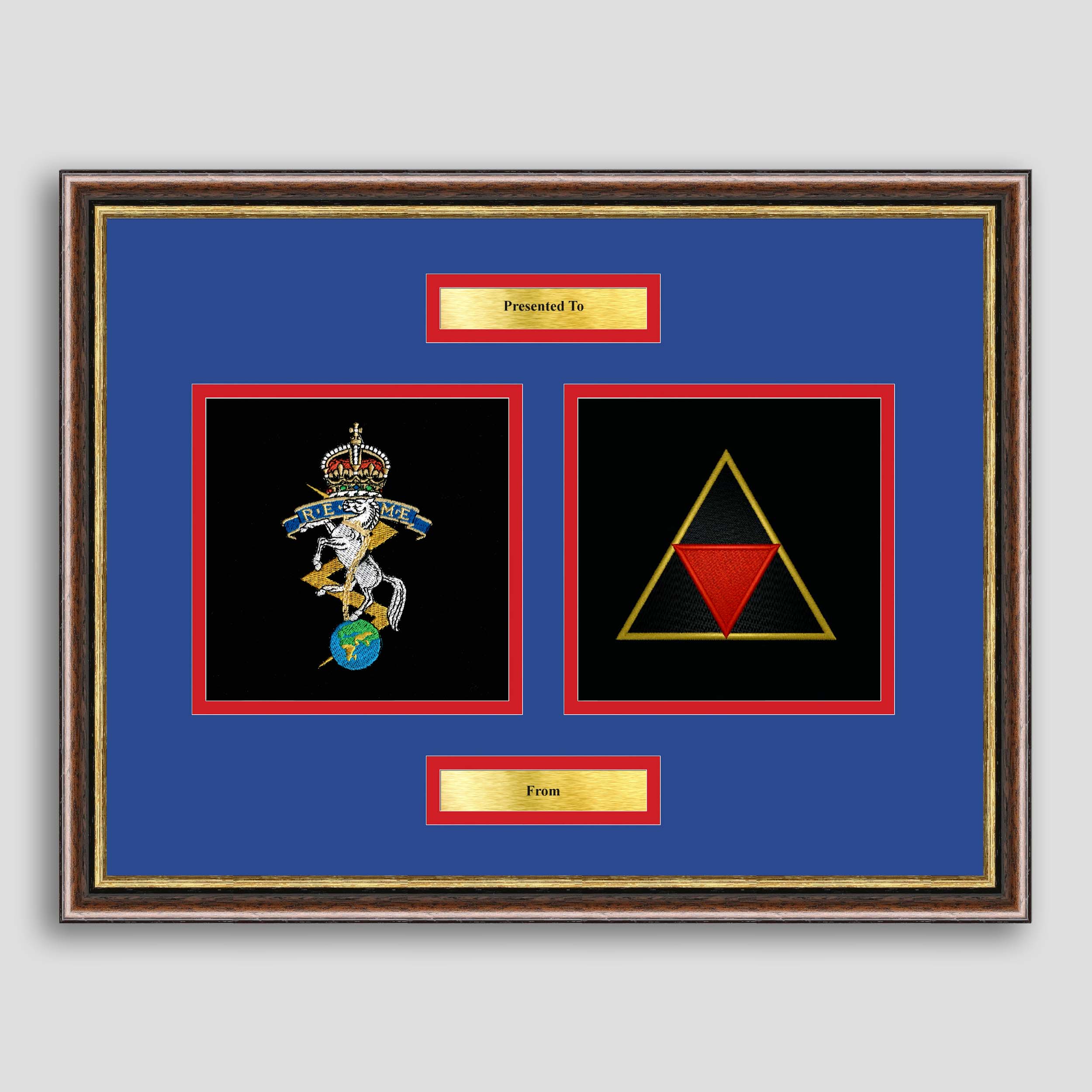 REME & 3 (UK) Division Framed Military Embroidery Presentation – Mark ...