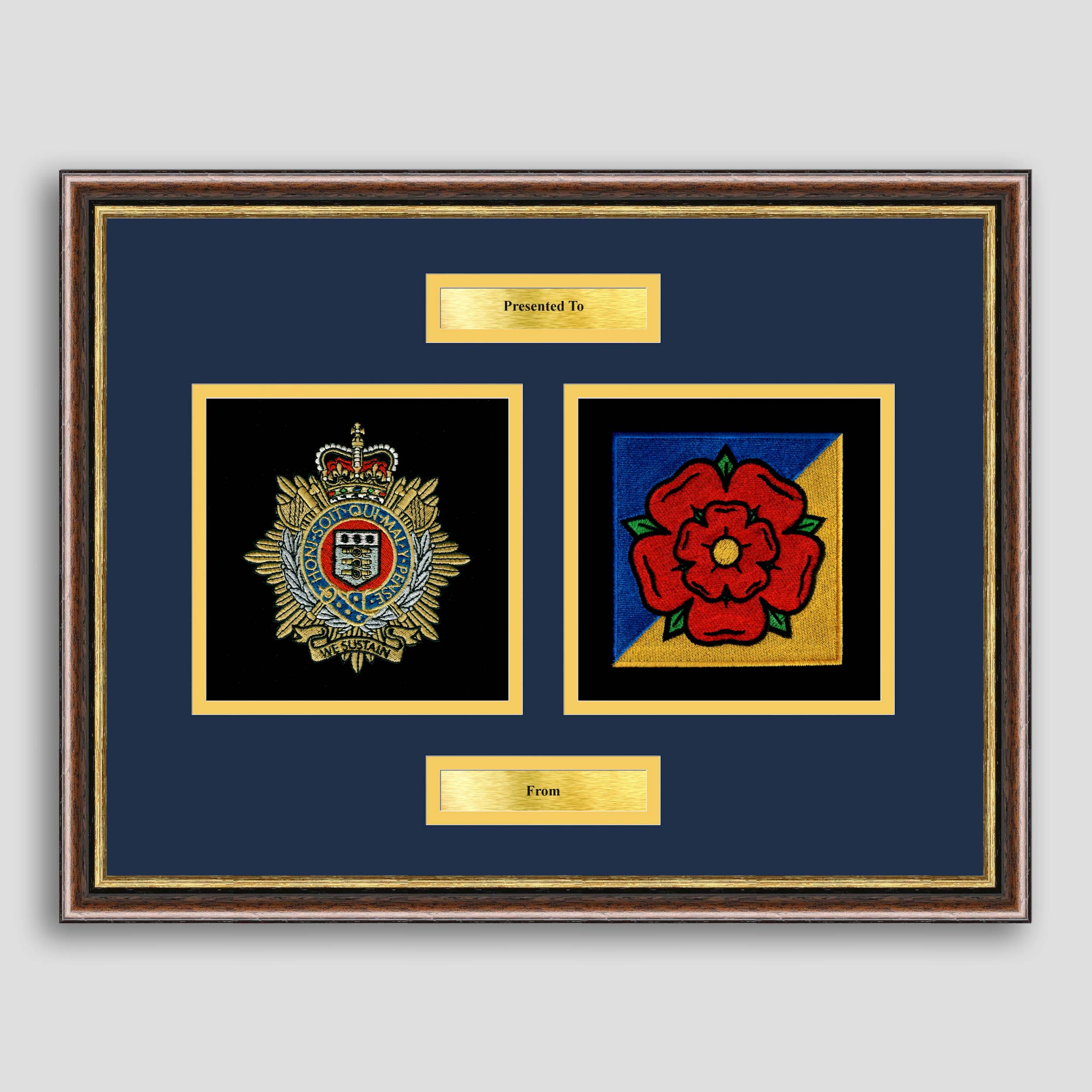 156 Royal Logistic Corps & RLC Embroidery Framed – Mark Fell Photo Centre