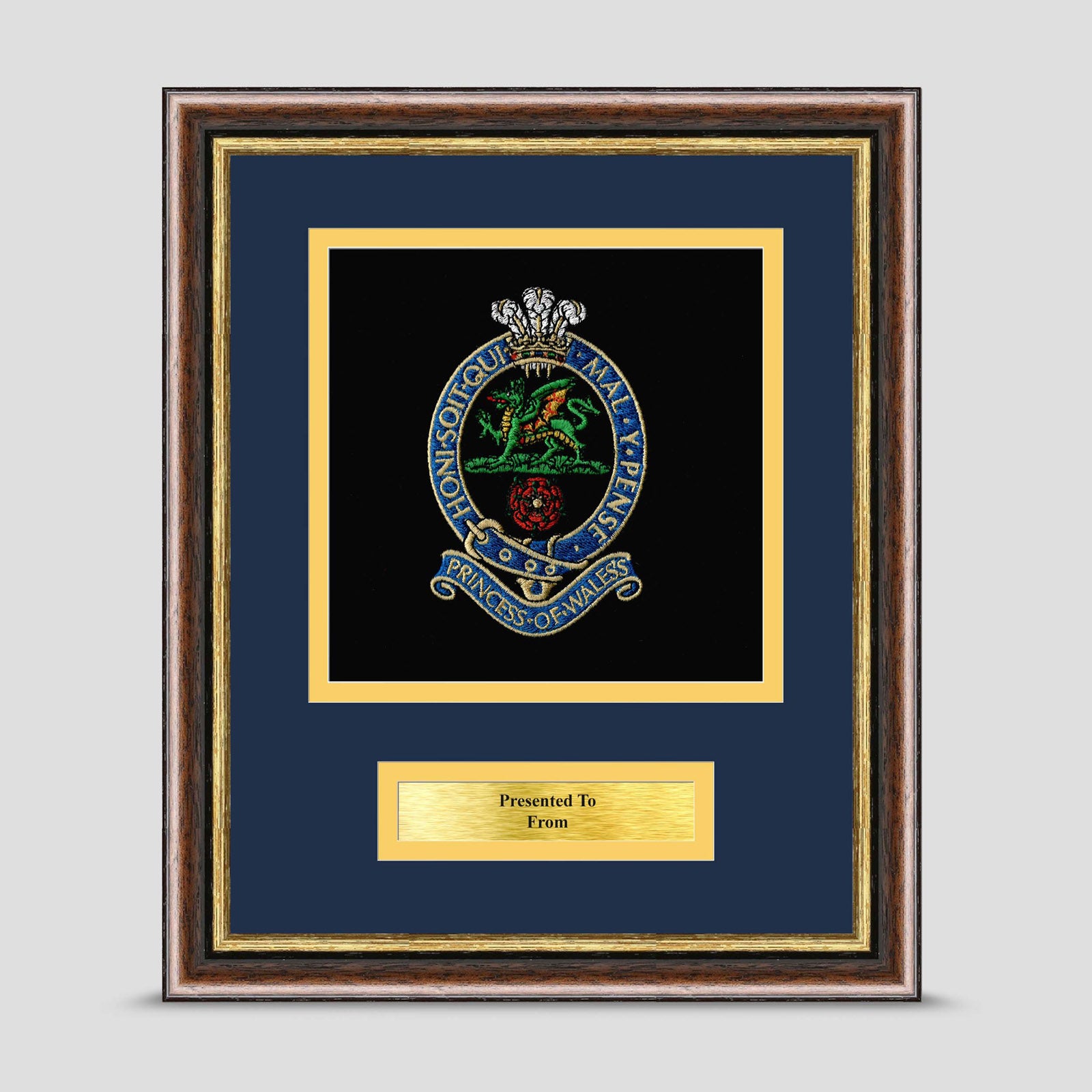 Princess of Wales's Royal Regiment Embroidery Framed Presentation ...