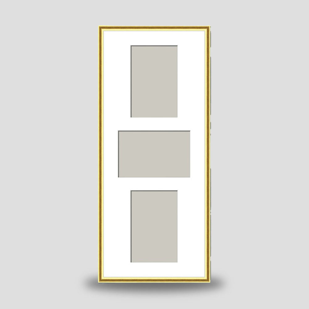 Thin Cushioned Gold Triple Photo Frame in 5x3.5, 6x4 & 7x5 sizes – Mark ...