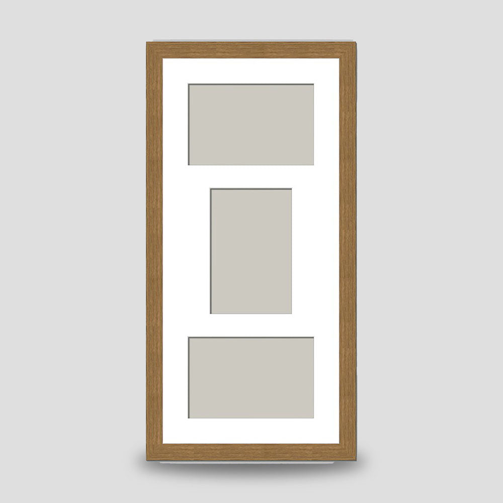 Triple Photo Frame Classic Oak Style available in 5x3.5, 6x4 & 7x5 siz ...